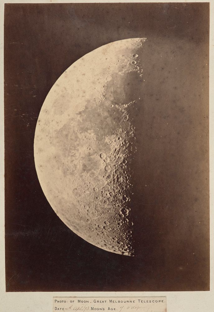 Photograph moon, Great Melbourne Telescope, | Free Photo - rawpixel