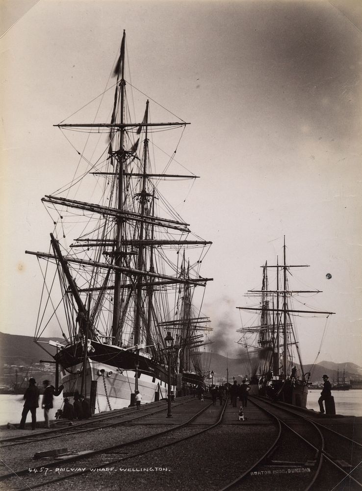 Railway Wharf, Wellington (1880s) Burton | Free Photo - rawpixel