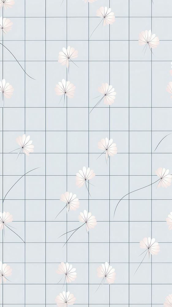 Grid pattern flower backgrounds wallpaper. | Free Photo Illustration ...