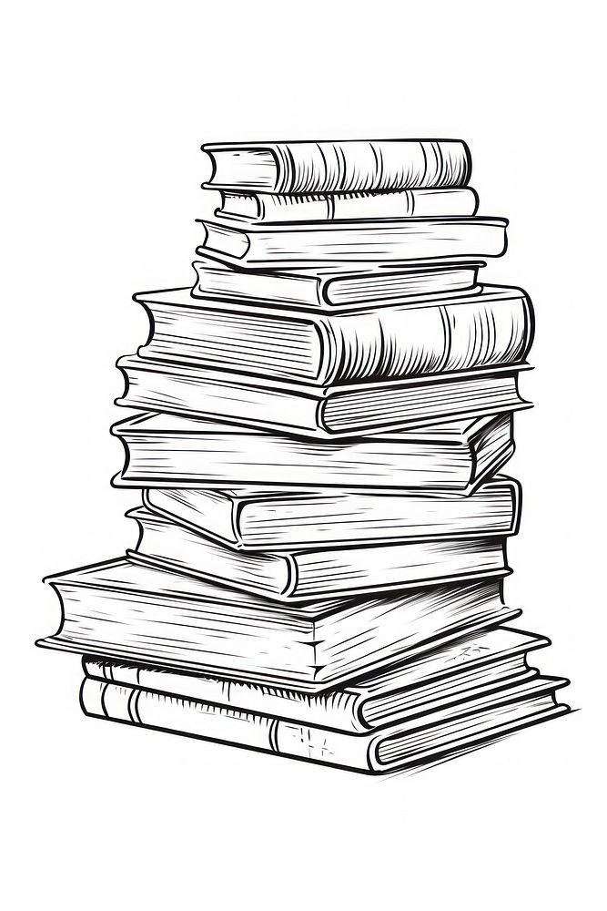 Stack books sketch publication drawing | Free Photo Illustration - rawpixel