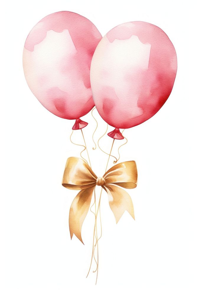 2 pastel Pink balloons ribbon | Premium Photo Illustration - rawpixel