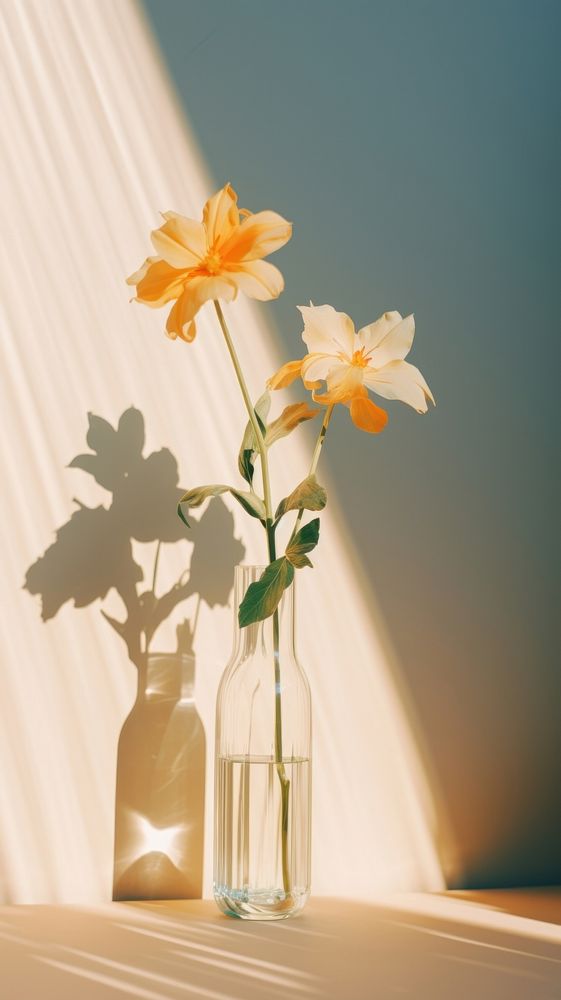 Flower vase sunlight plant inflorescence. | Free Photo - rawpixel