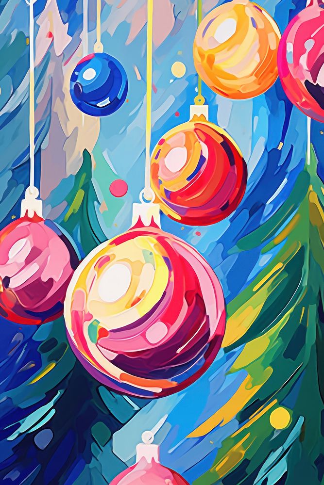 Christmas decorations abstract painting art. | Free Photo Illustration ...