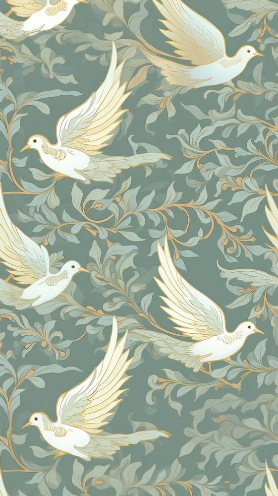 Doves art wallpaper pattern. | Premium Photo Illustration - rawpixel