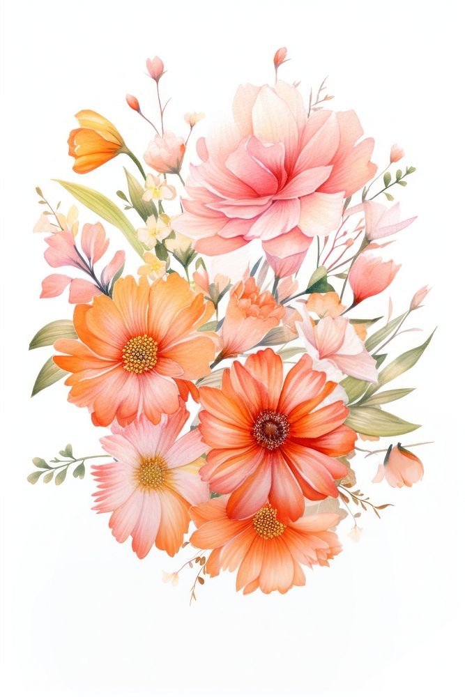 Pink and orange flowers bouquet | Free Photo Illustration - rawpixel