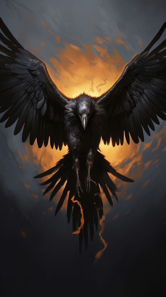 Flying crow art vulture animal | Free Photo Illustration - rawpixel