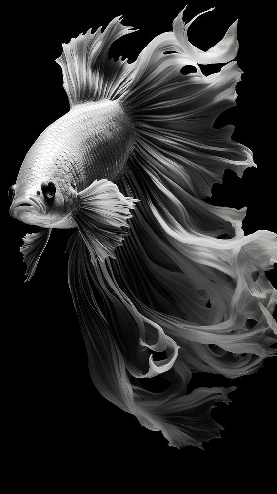 Monochrome betta fish animal black | Premium Photo - rawpixel