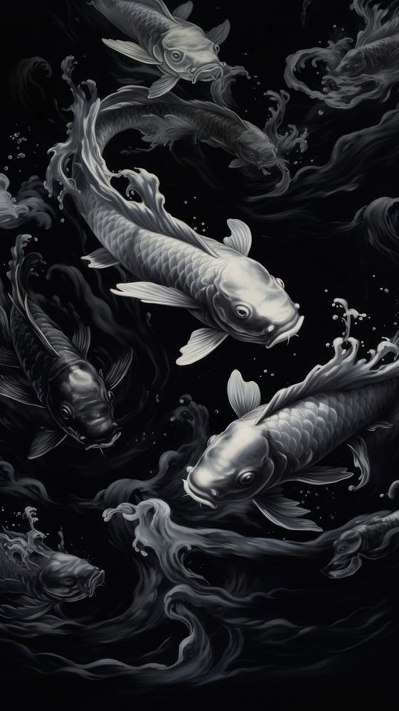 Monochrome koi fish animal nature | Premium Photo - rawpixel