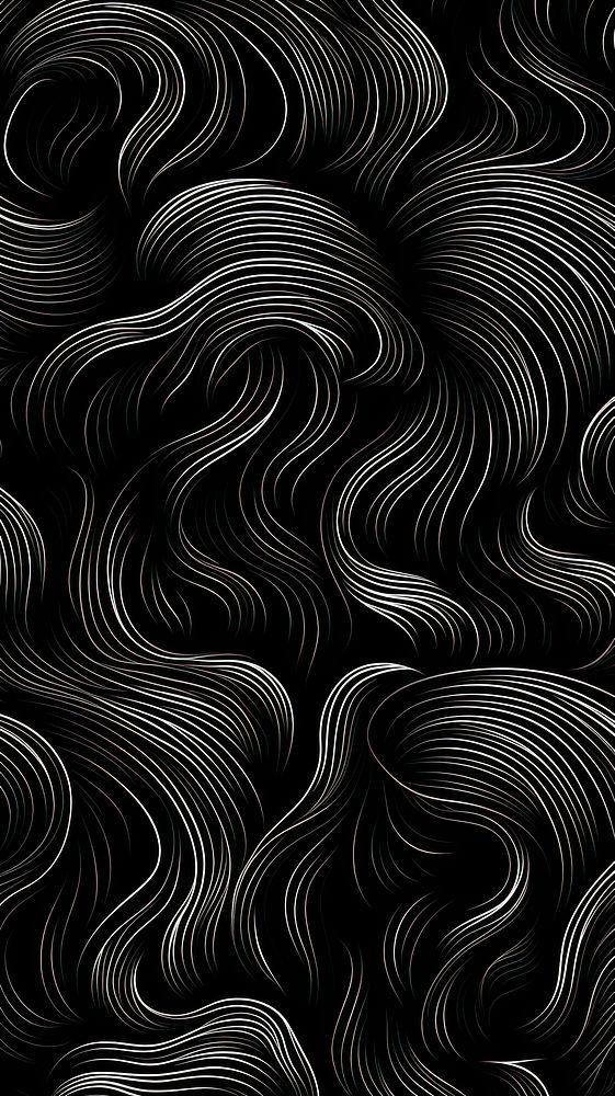 Wave doodle art black pattern | Free Photo Illustration - rawpixel