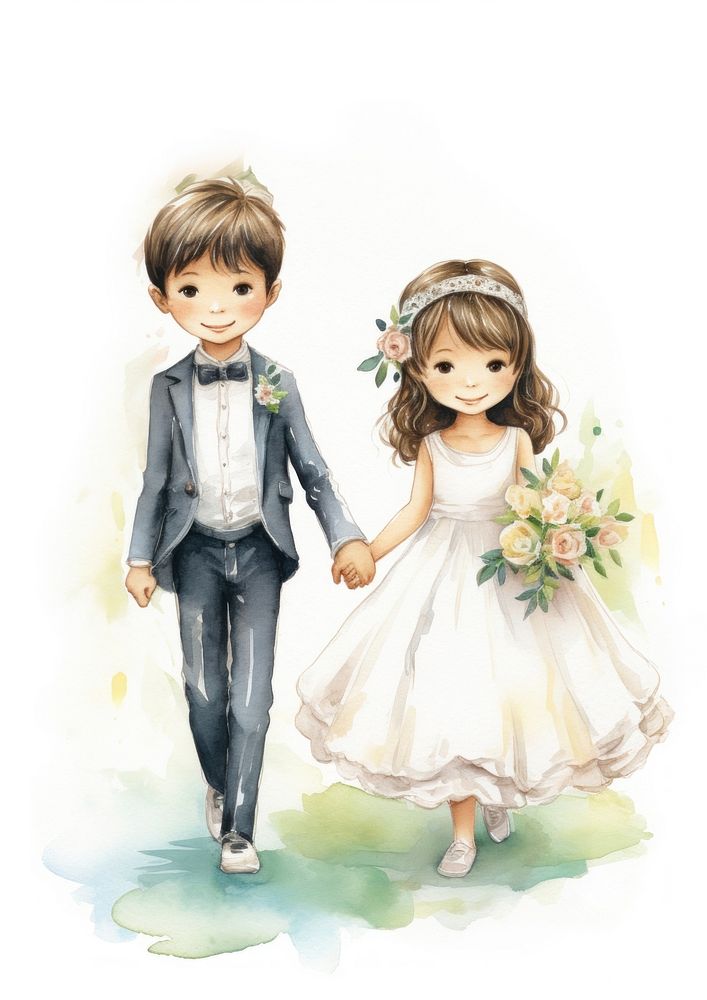 Wedding cartoon child cute. | Premium Photo Illustration - rawpixel