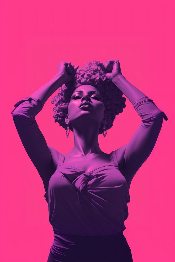 Girl power portrait purple adult | Free Photo - rawpixel