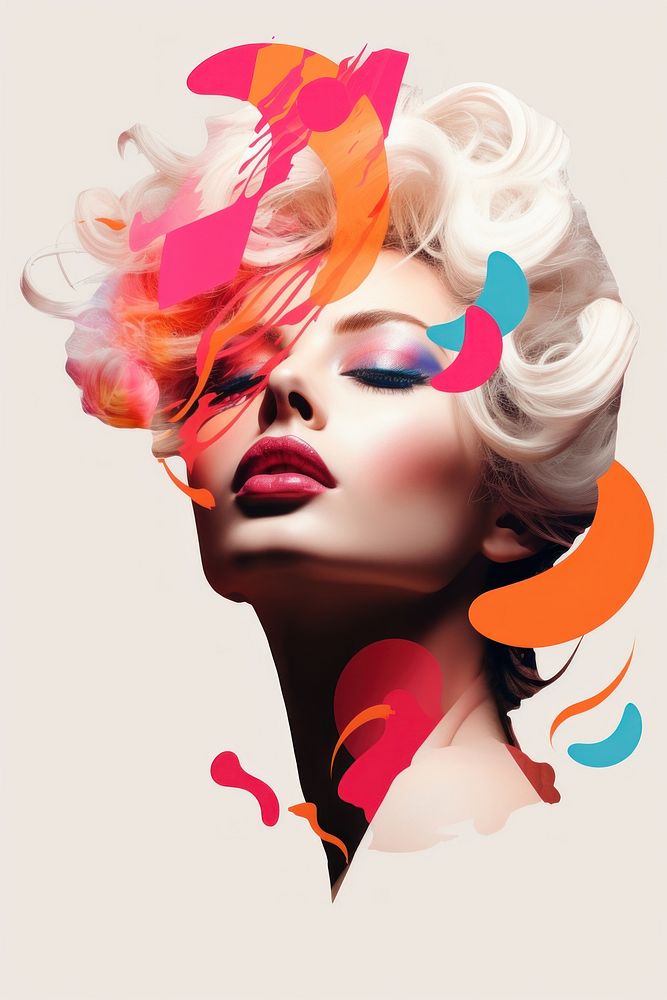 Girl power lipstick portrait graphics. | Free Photo Illustration - rawpixel