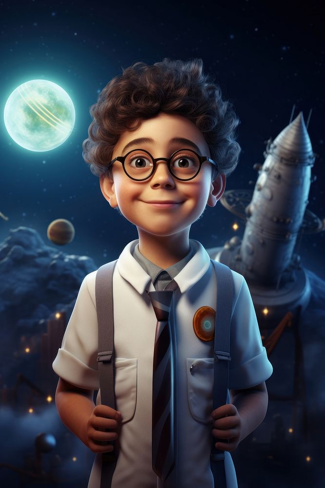 future rocket scientist glasses night | Premium Photo Illustration ...