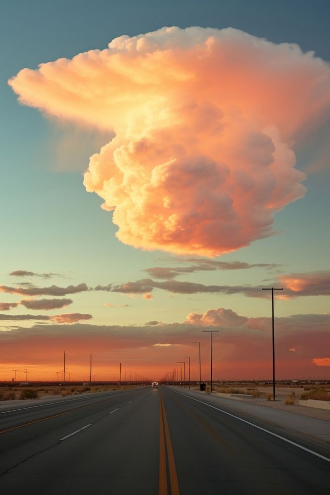 Sunrise highway cloud outdoors horizon. | Free Photo - rawpixel