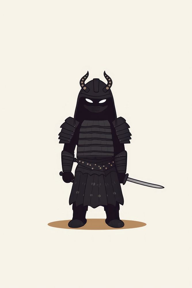 Samurai cartoon black representation. | Free Photo Illustration - rawpixel