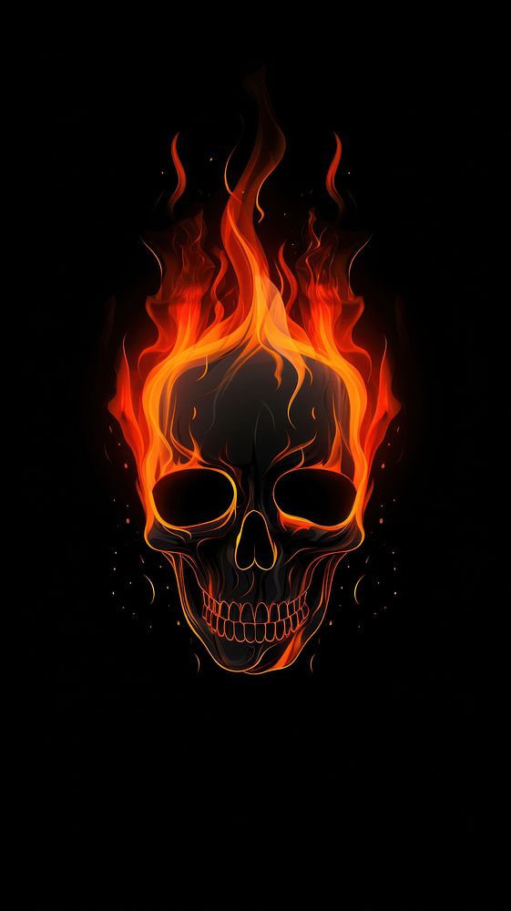 Fire skull bonfire black background | Premium Photo Illustration - rawpixel