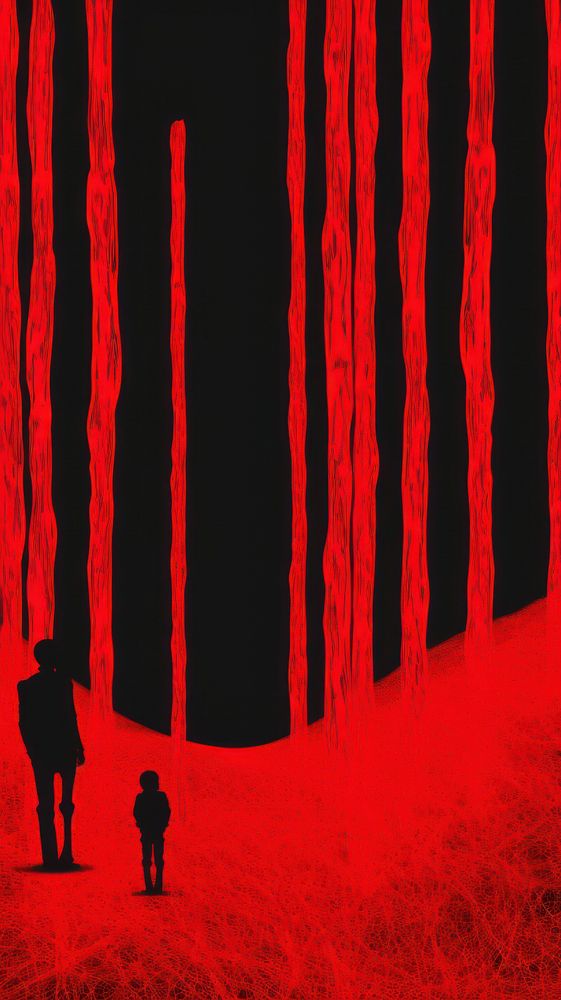 Silkscreen red fire skeleton silhouette | Free Photo Illustration ...