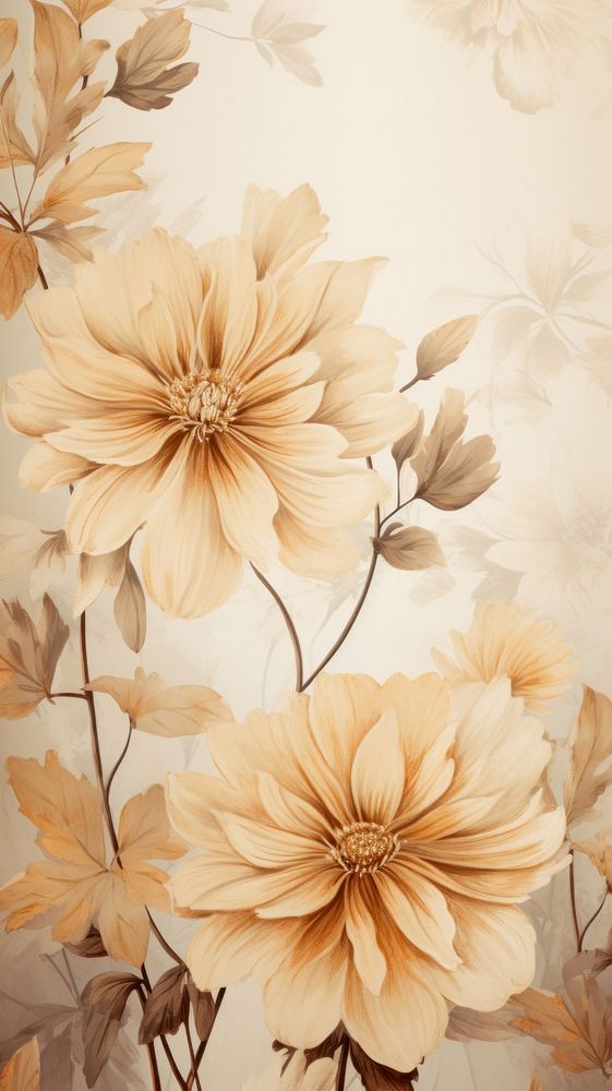 Botanical rustic flower art wallpaper | Premium Photo Illustration ...
