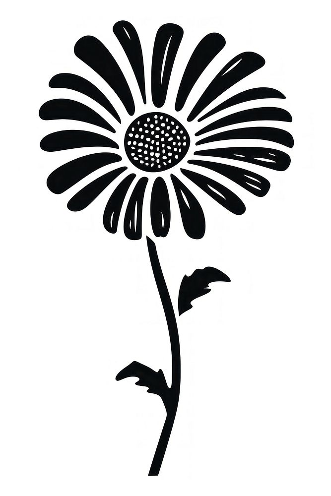 Daisy drawing stencil flower. AI | Free Photo Illustration - rawpixel