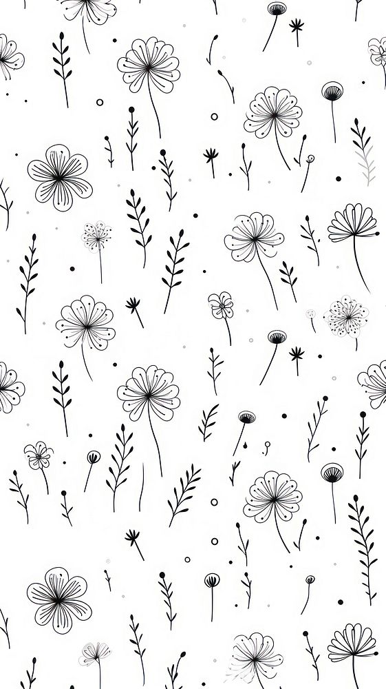 Flower pattern backgrounds drawing. AI | Free Photo Illustration - rawpixel
