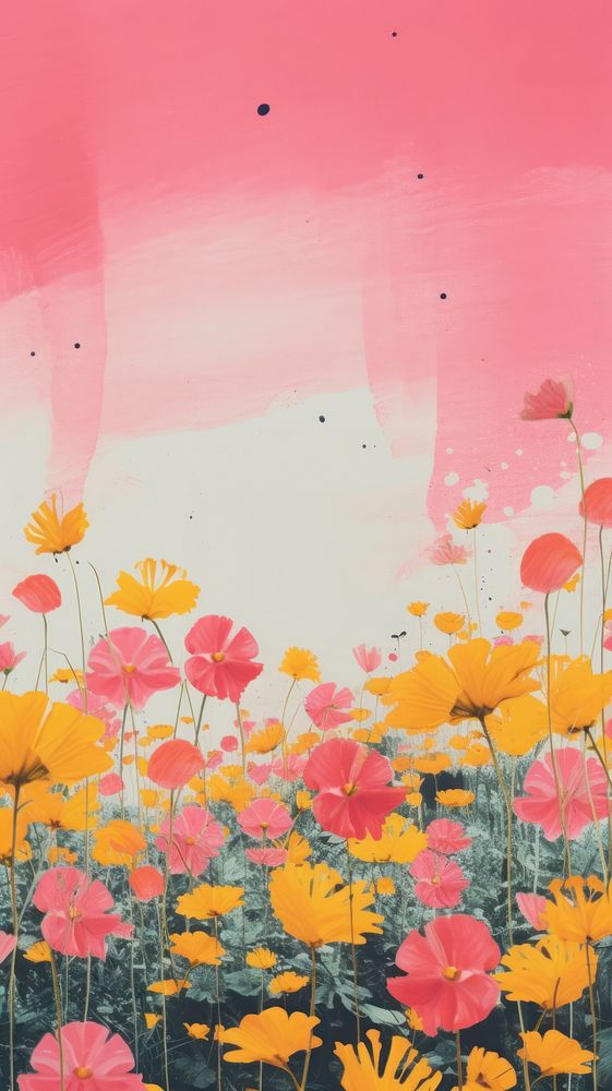 Flower field art painting outdoors. | Premium Photo Illustration - rawpixel