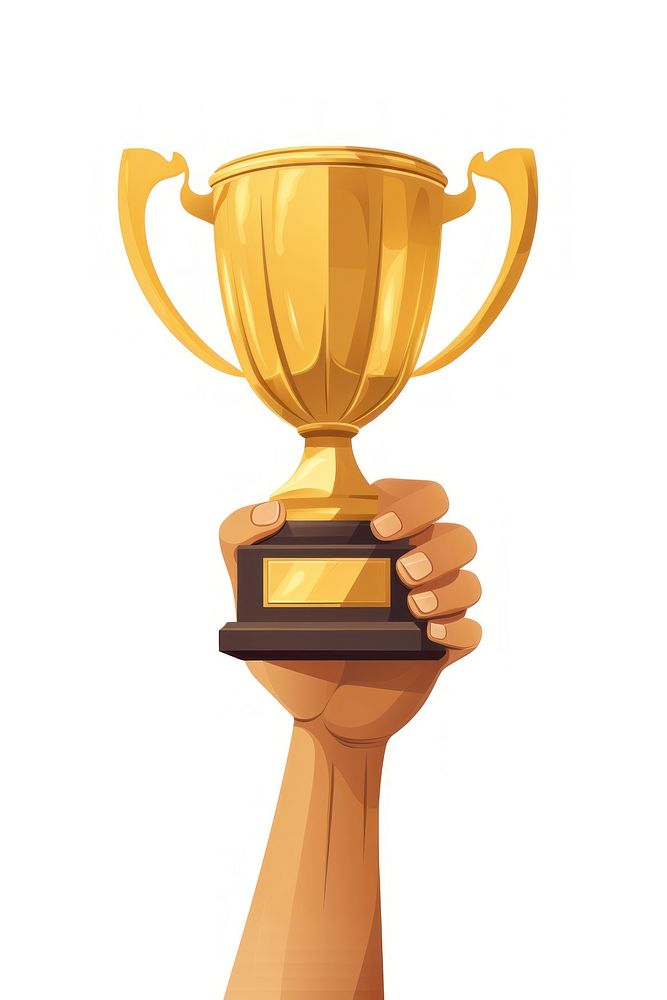big golden trophy holding hand | Free Photo Illustration - rawpixel