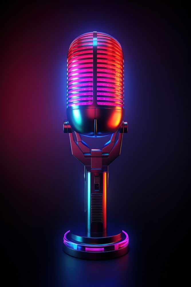 Mic microphone lighting illuminated. | Premium Photo Illustration ...