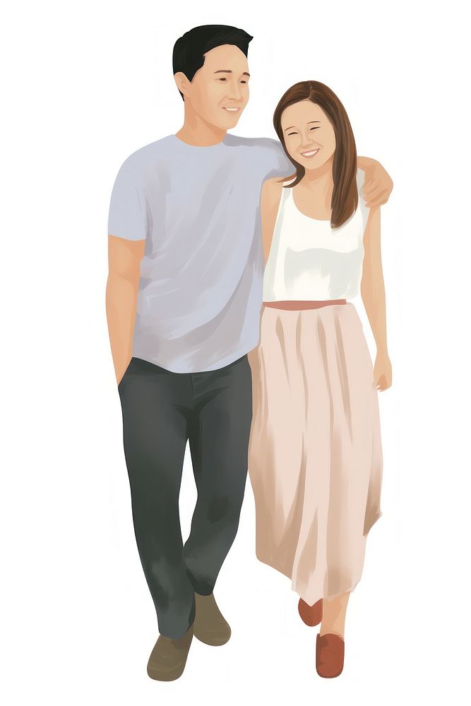 Happy couple adult white background | Free Photo Illustration - rawpixel