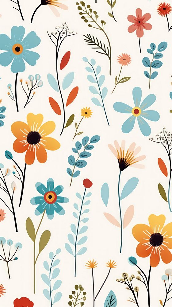 Flower pattern backgrounds wallpaper. AI | Free Photo Illustration ...