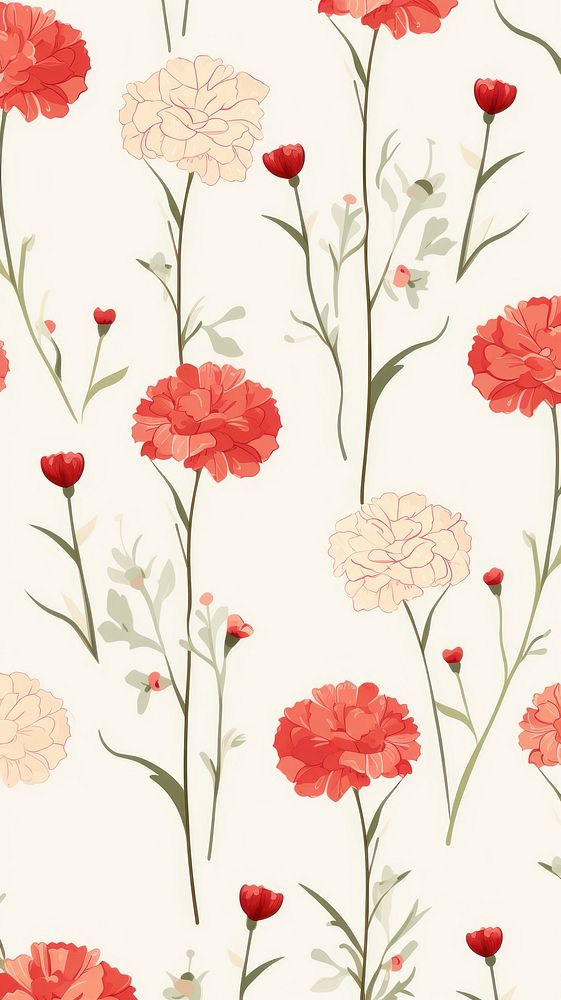 Carnation pattern flower backgrounds. AI | Free Photo Illustration ...