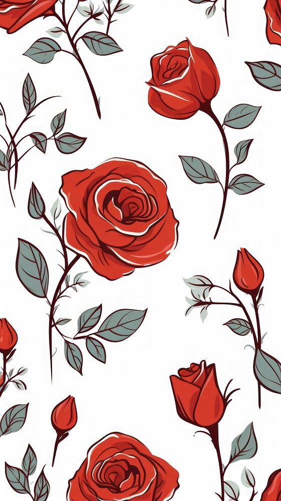 Rose flower pattern backgrounds wallpaper. | Free Photo Illustration ...