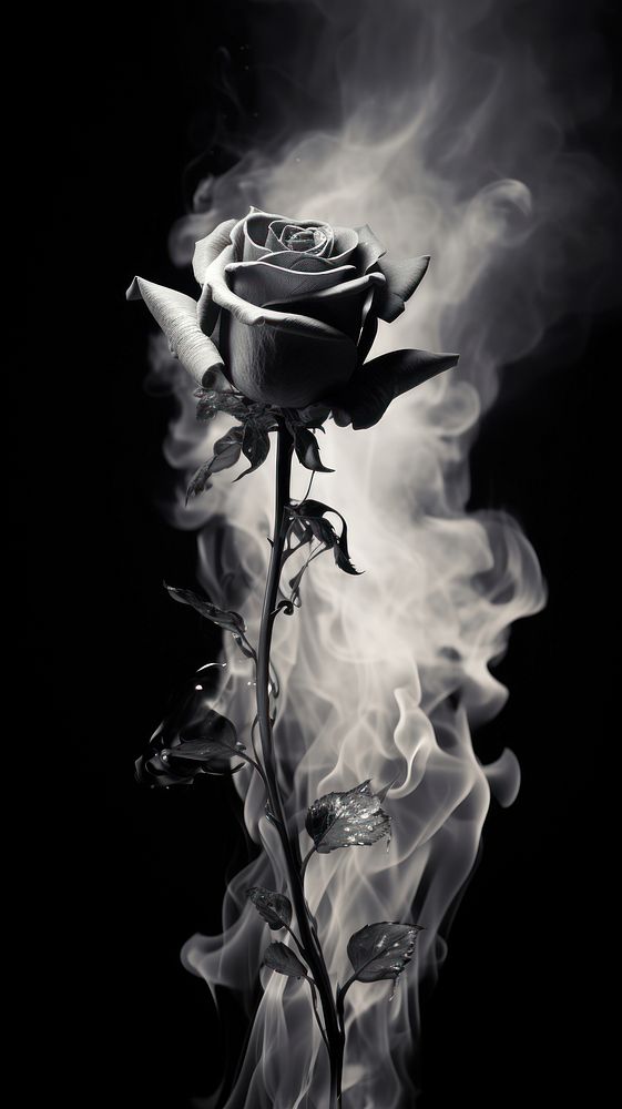 Black fire rose flower smoke | Free Photo - rawpixel