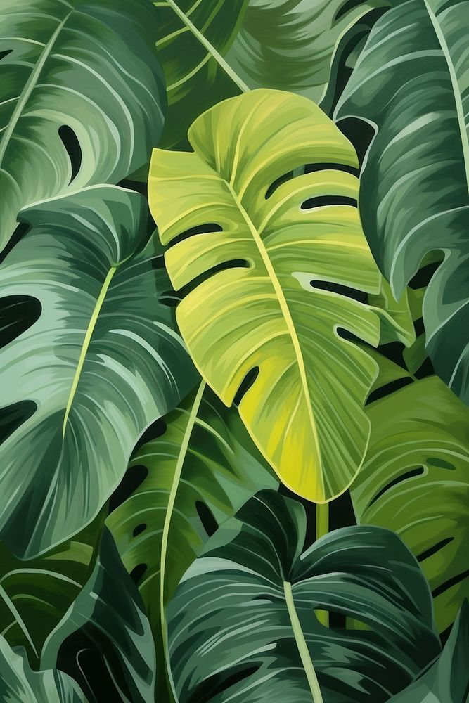 Monstera leaf backgrounds outdoors nature. | Premium Photo Illustration ...