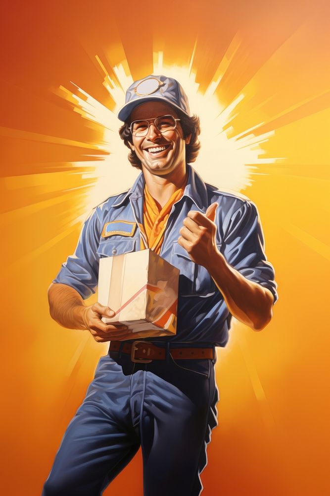 smiling postman holding important letter | Free Photo Illustration ...