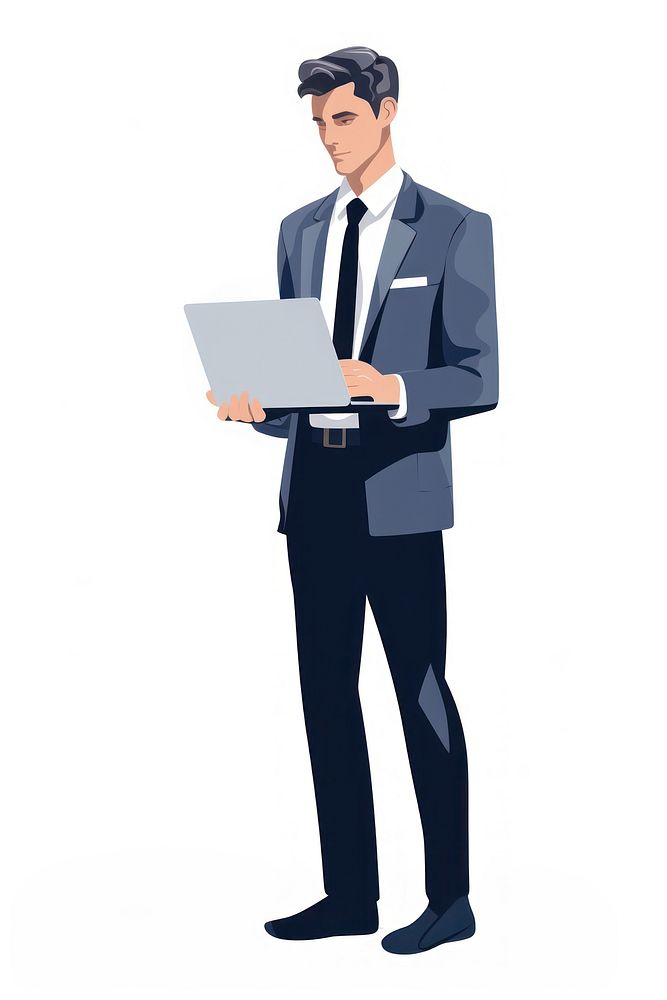 business man laptop standing computer | Free Photo Illustration - rawpixel