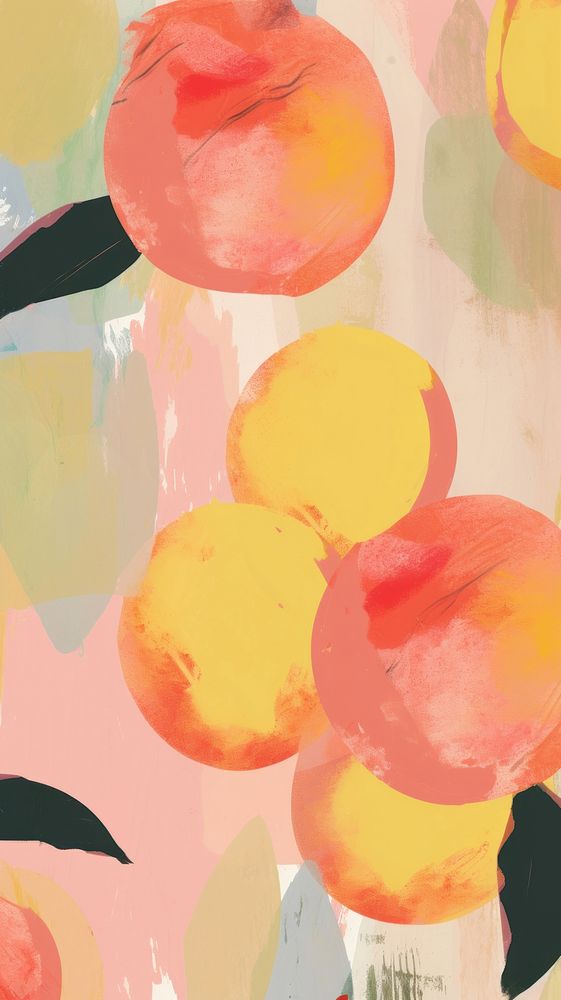 Peaches art abstract painting. AI | Premium Photo Illustration - rawpixel
