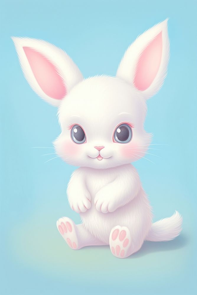 Happy baby rabbit animal mammal | Free Photo Illustration - rawpixel