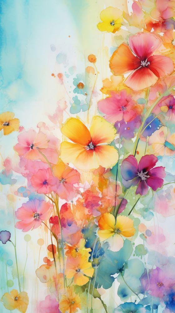 Spring flowers wallpaper abstract painting | Free Photo - rawpixel