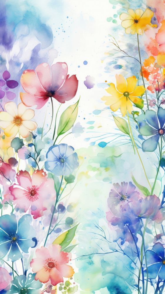 Spring flowers wallpaper abstract painting | Premium Photo Illustration ...