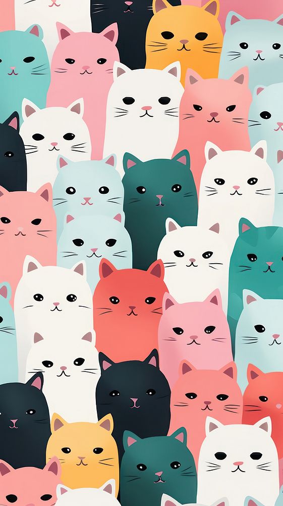 Kittys pattern mammal animal. AI | Free Photo Illustration - rawpixel