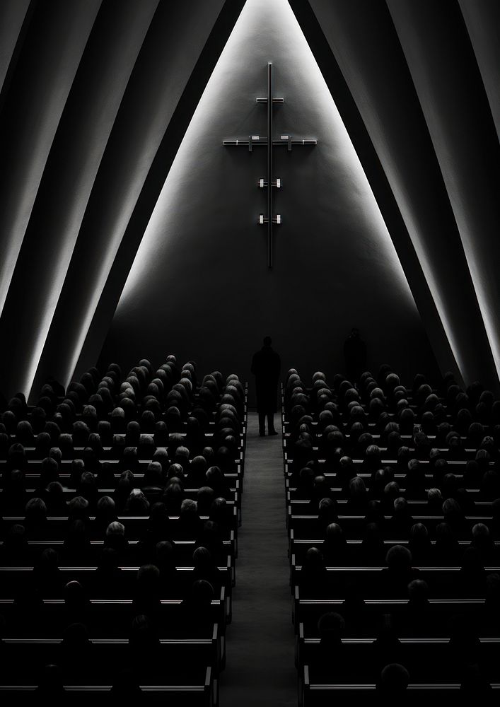 lot people church auditorium black | Free Photo Illustration - rawpixel