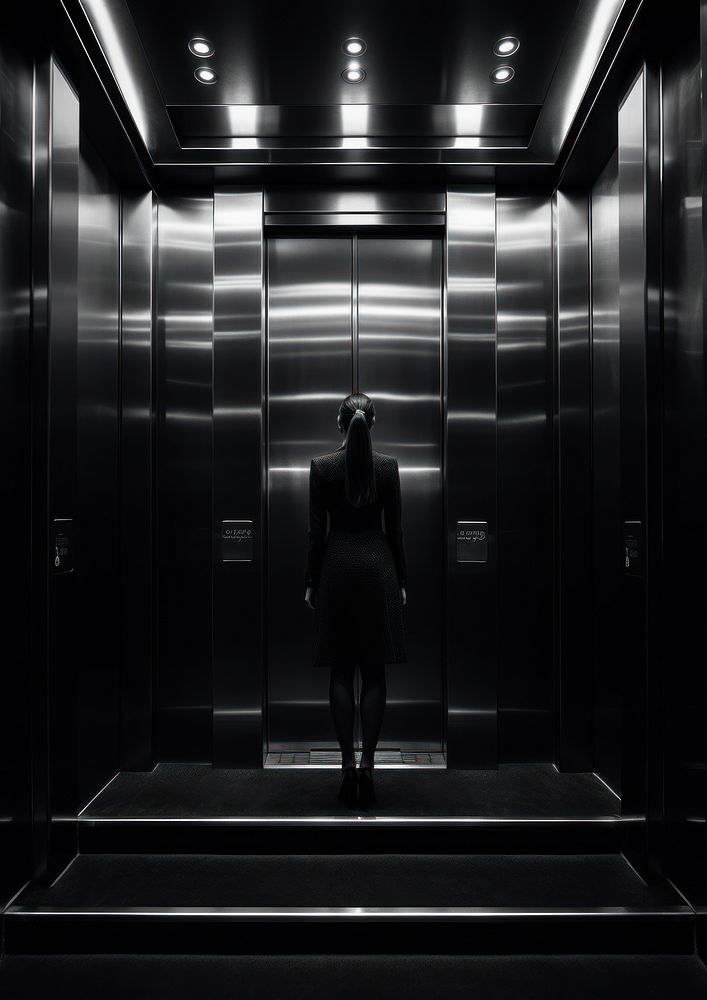 People elevator black adult architecture. | Premium Photo Illustration ...