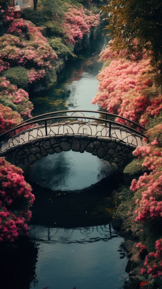 Flower garden and bridge architecture | Premium Photo - rawpixel