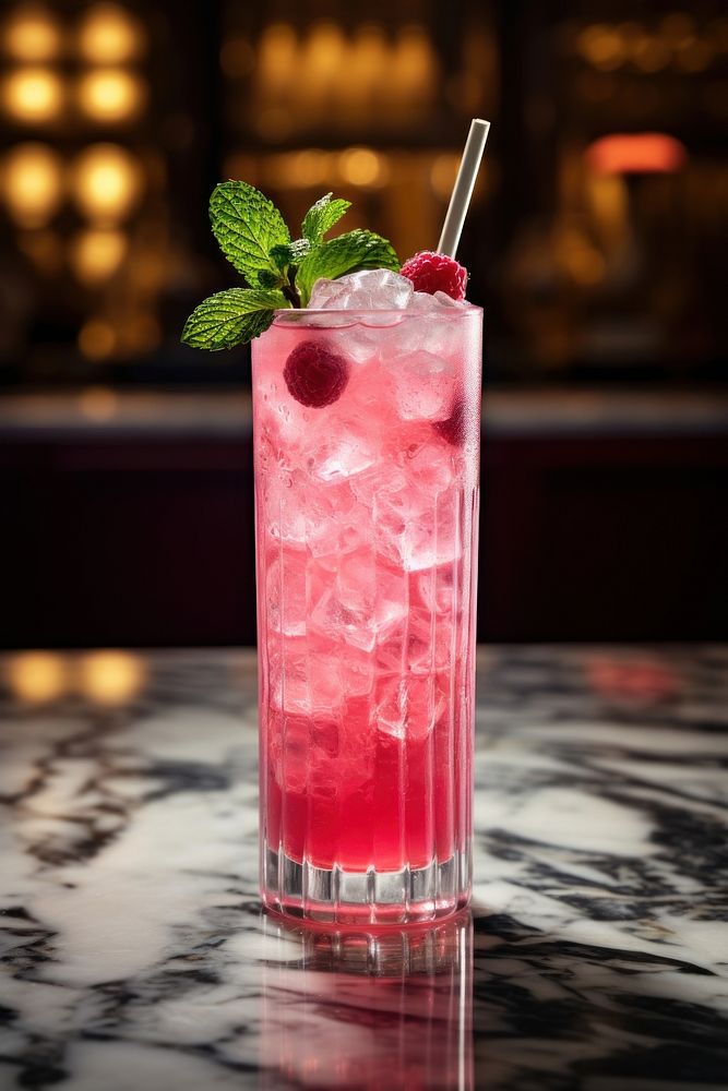 Pink drink cocktail mojito table. | Premium Photo - rawpixel
