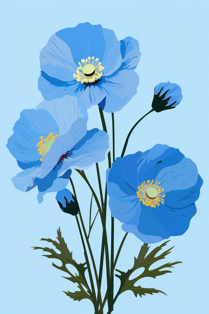 Himalayan blue poppy bouquet flower | Premium Photo Illustration - rawpixel