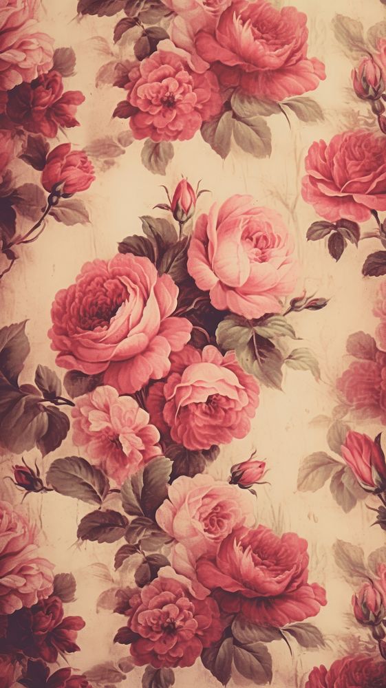 Rose wallpaper backgrounds pattern flower. | Free Photo Illustration ...