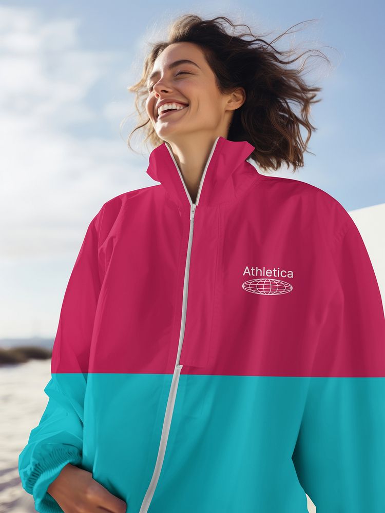 Women's windrunner jacket mockup psd | Premium PSD Mockup - rawpixel