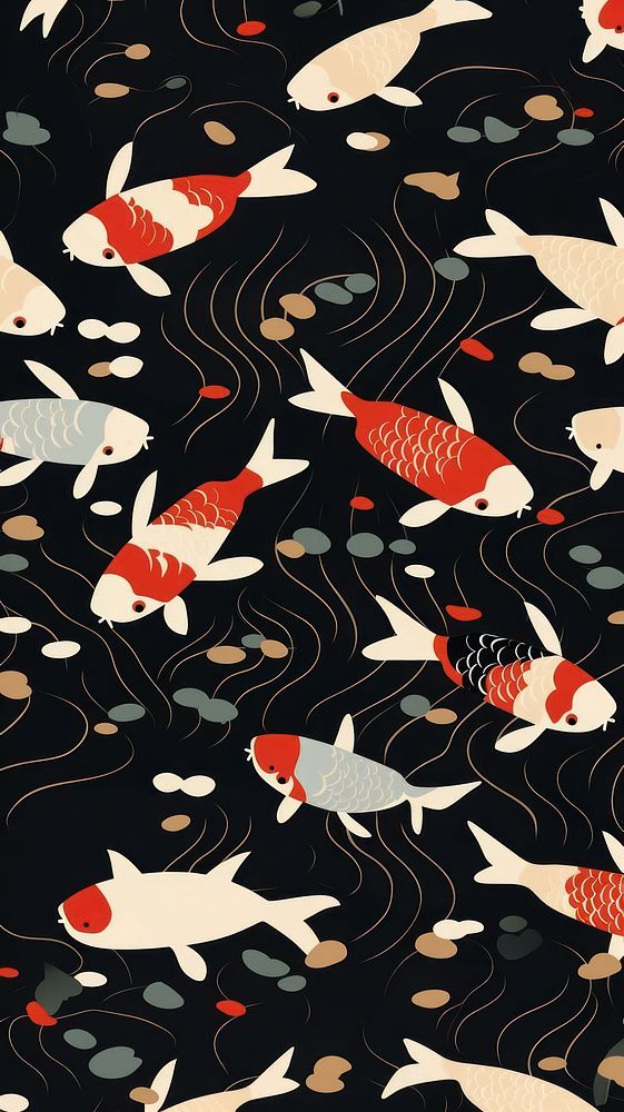 Geometric Koi fish pattern koi | Premium Photo Illustration - rawpixel