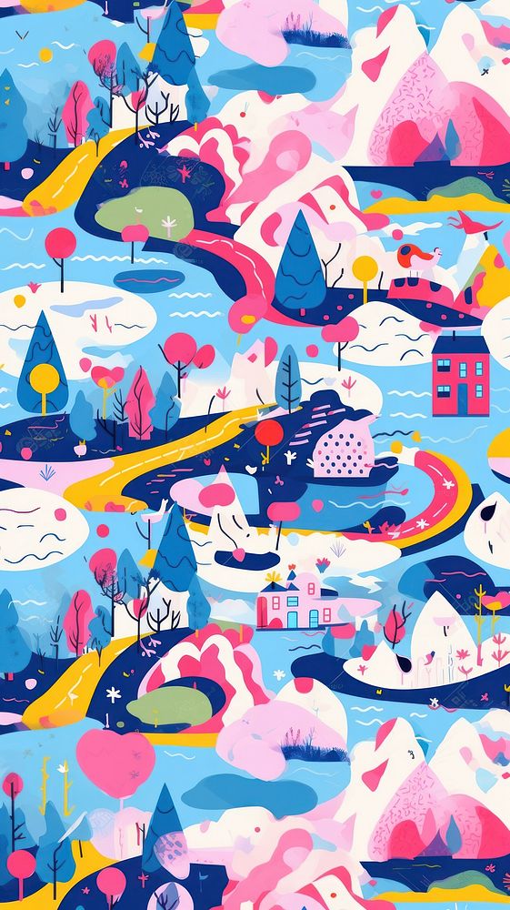 Vibrant winter scenery pattern abstract | Premium Photo Illustration ...