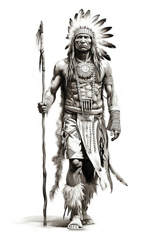 Native american drawing sketch white | Free Photo Illustration - rawpixel